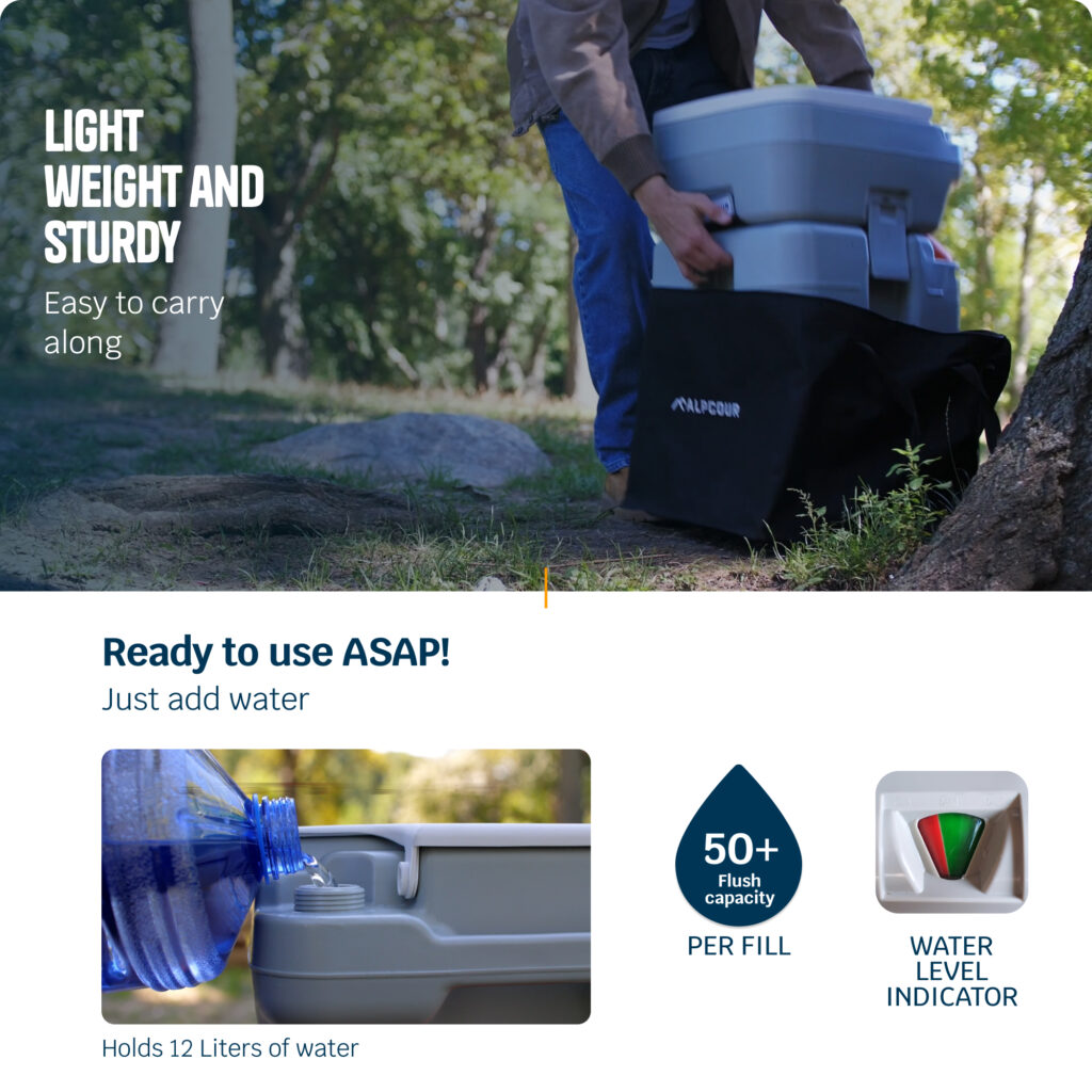 Alpcour Compact Portable Toilet - Alpcour