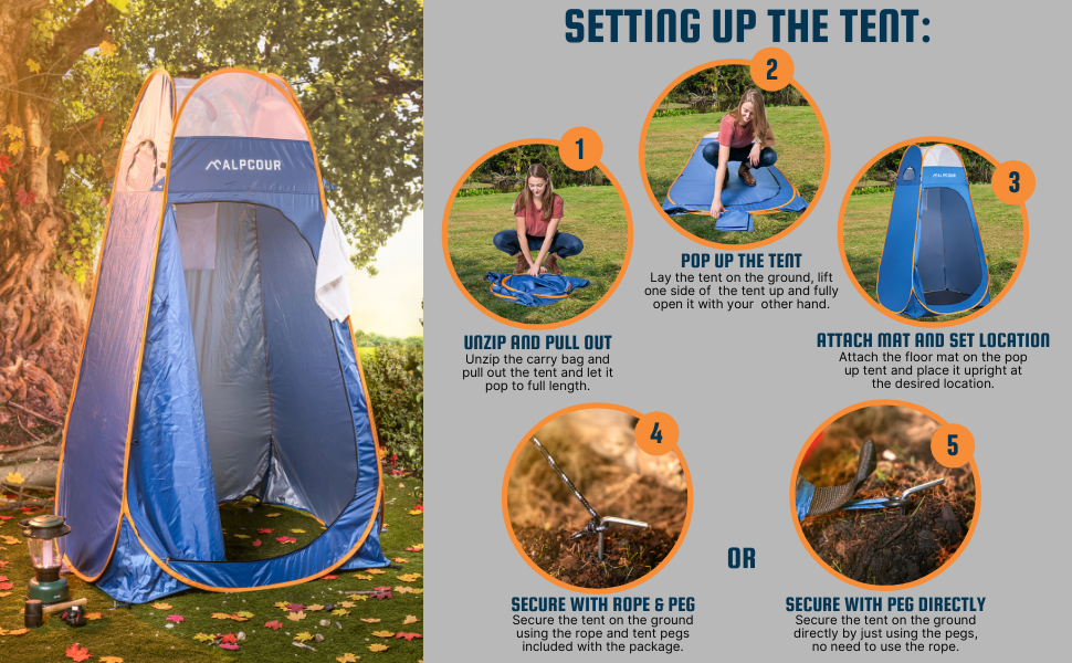 Portable Pop Up Tent with Multiple Features - Alpcour